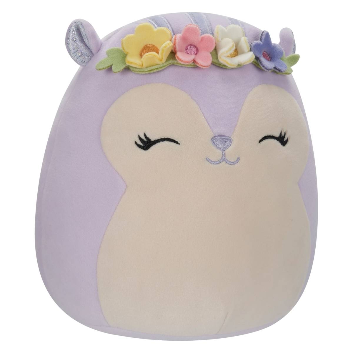 SQUISHMALLOWS 20cm - Sydnee - ljubičasta vjeverica s cvjetnom krunom ...