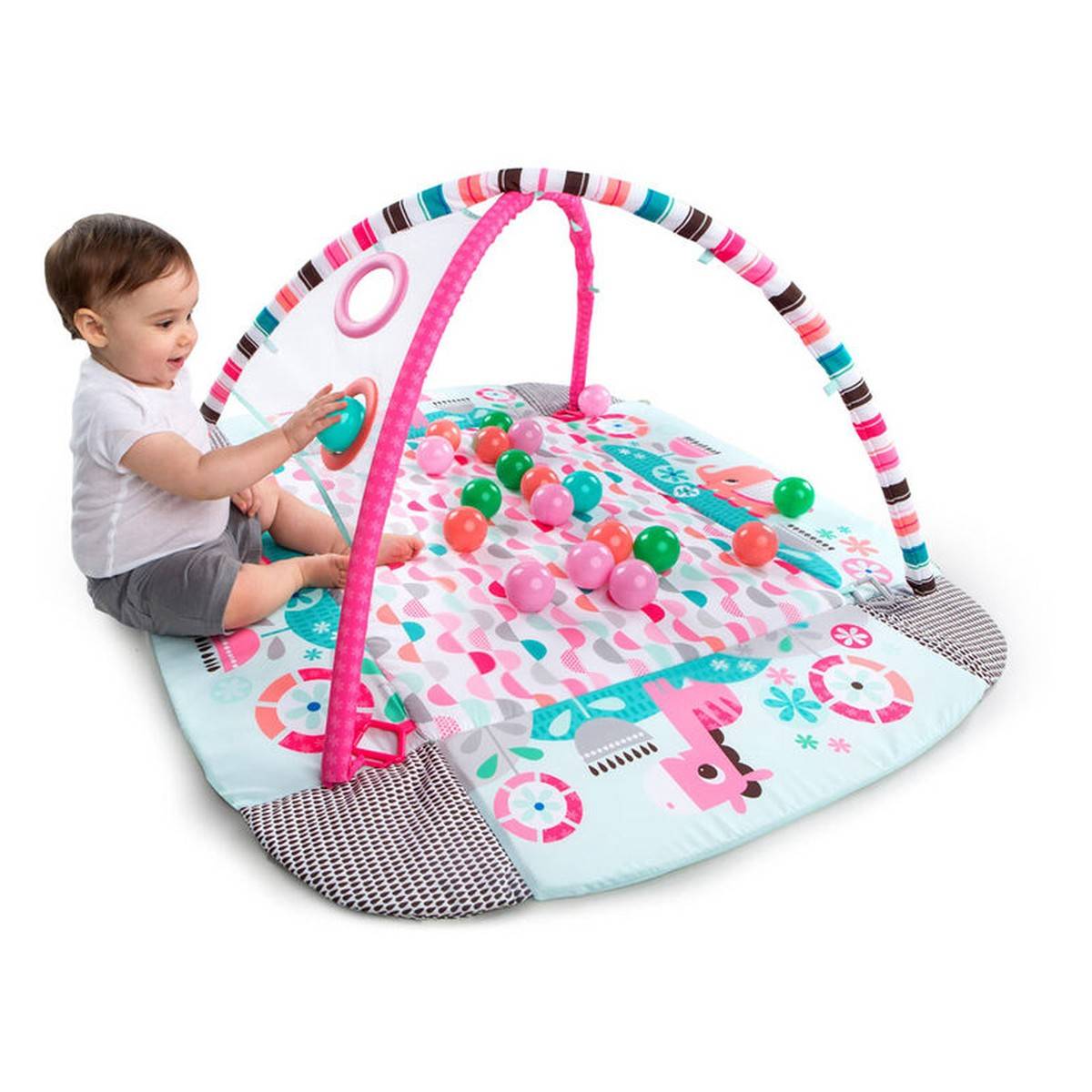 Kids II Bright Starts подлога за играње Bright Starts 5 во1 розова ...